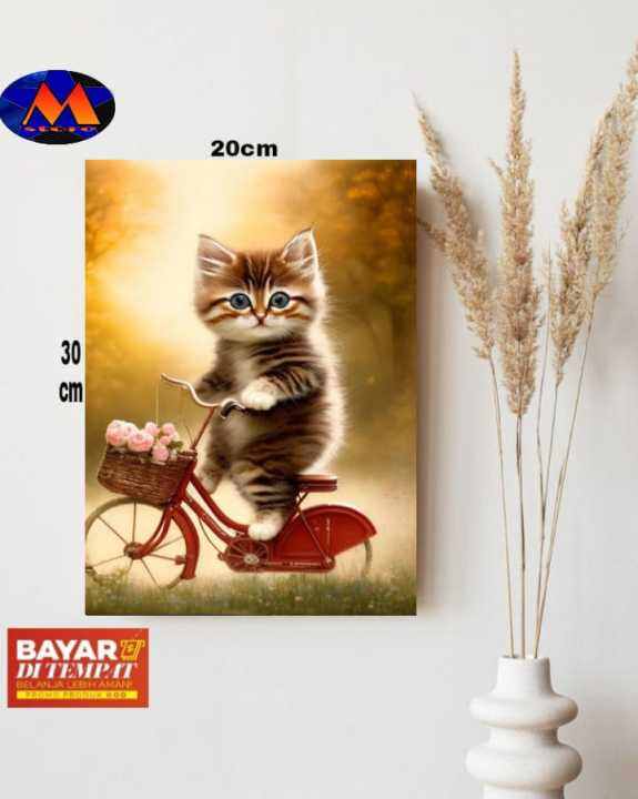 HIASAN DINDING TEMA KUCING/POSTER KAYU KUCING LUCU/POSTER GAMBAR KUCING ...
