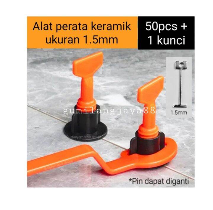 Reuseable Tile Leveling alat perata keramik jarak nat 1.5mm alat bantu ...