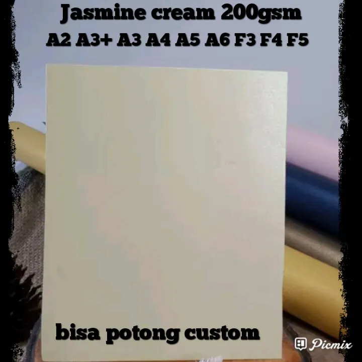 Kertas Jasmine Cream A2 A3 A4 A5 A6 F3 F4 F5 Custom Ukuran 180gsm
