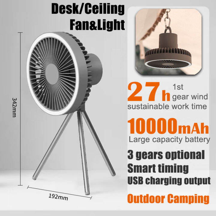Multifunction Home Appliances USB Chargeable Desk Tripod Stand Air Cooling Electric Fan Night ...