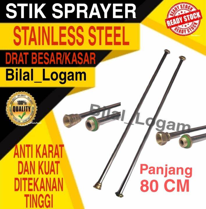 STIK SPRAYER STAINLESS 80 CM DRAT BESAR/KASAR | Lazada Indonesia