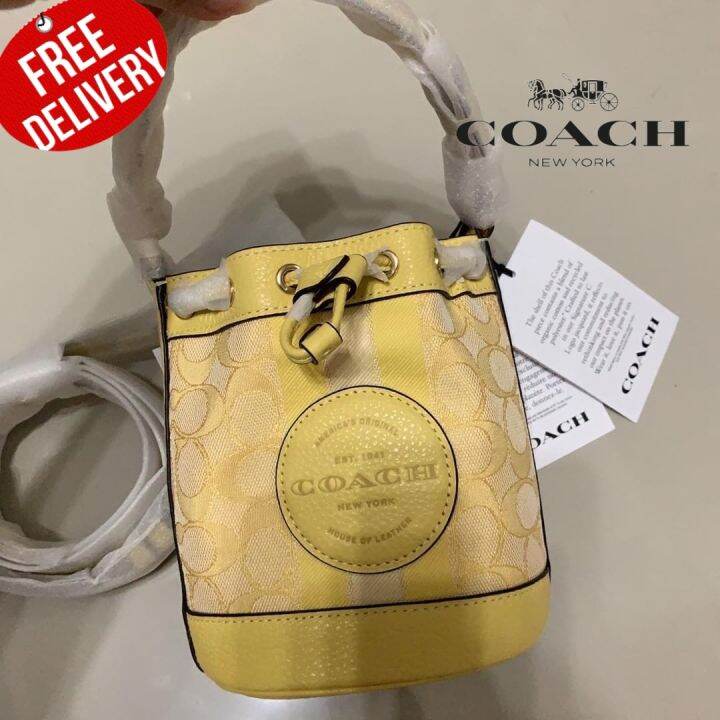 กระเป๋าสะพาย COACH C8322 DEMPSEY 15 DRAWSTRING MINI BUCKET BAG ออกSHOP USA รับประกันของแท้ 100% ...