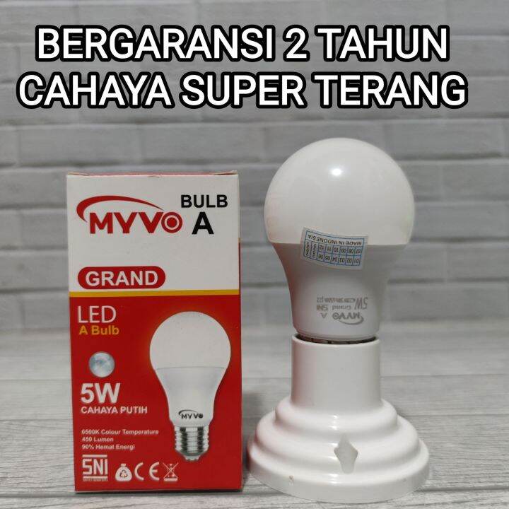 MYVO GRAND LAMPU LED A BULB 5W 5 WATT BOHLAM | Lazada Indonesia