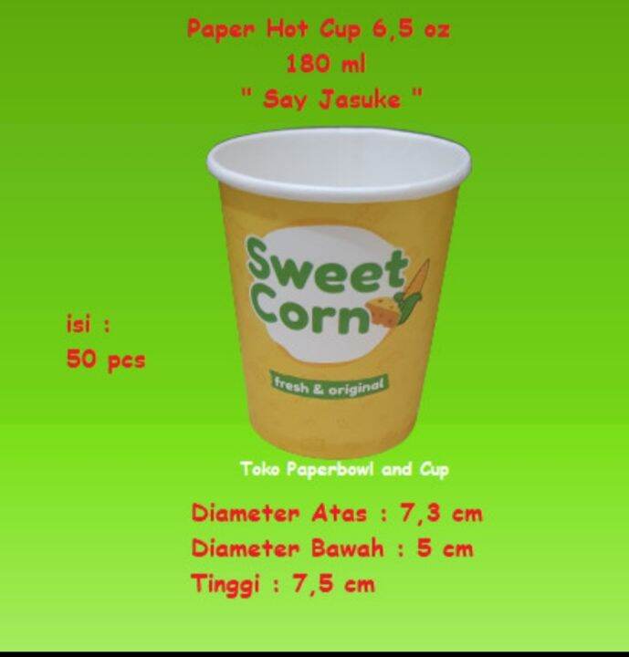 Paper Hot Cup Gelas Kertas 6 5 Oz 180 Ml Say Jasuke Isi 50 Pcs Lazada