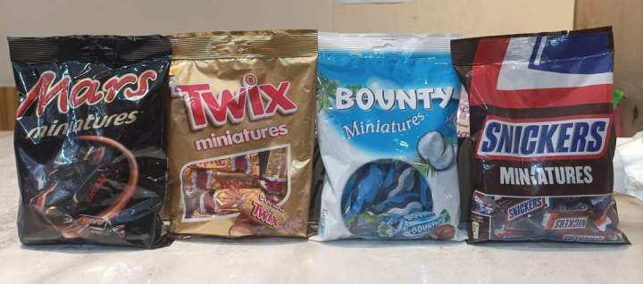 imported chocolates miniatures 150 grams per pack twix chocolate mars ...