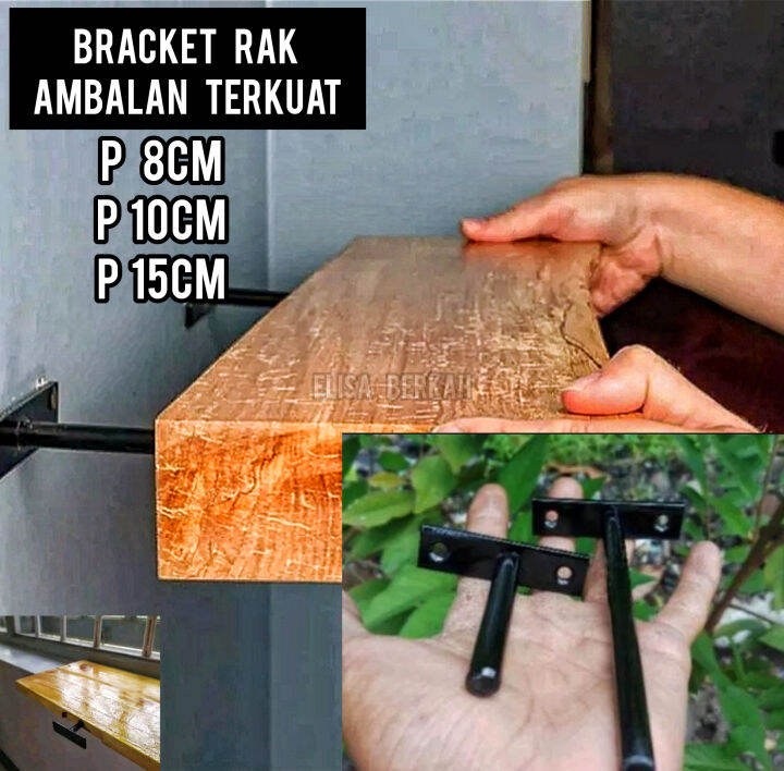Bracket rak besi ambalan melayang free skrup ter murah 100% kuat harga ...