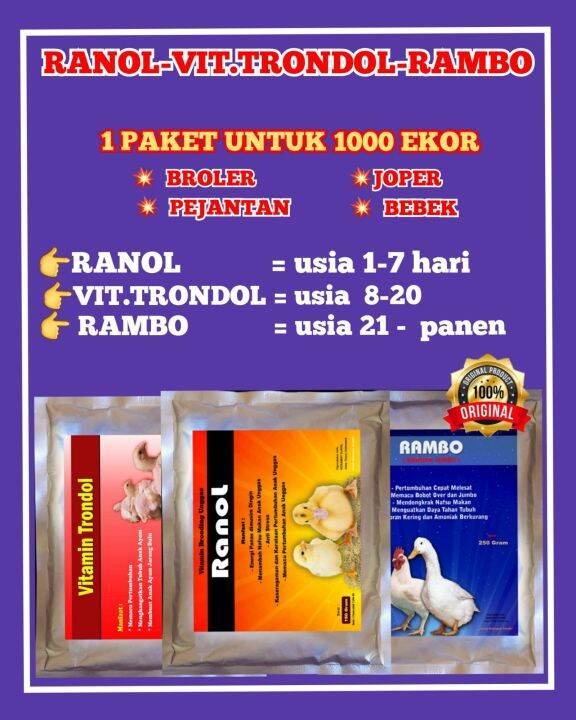 RANOL-VIT.TRONDOL-RAMBO vitamin ayam | Lazada Indonesia