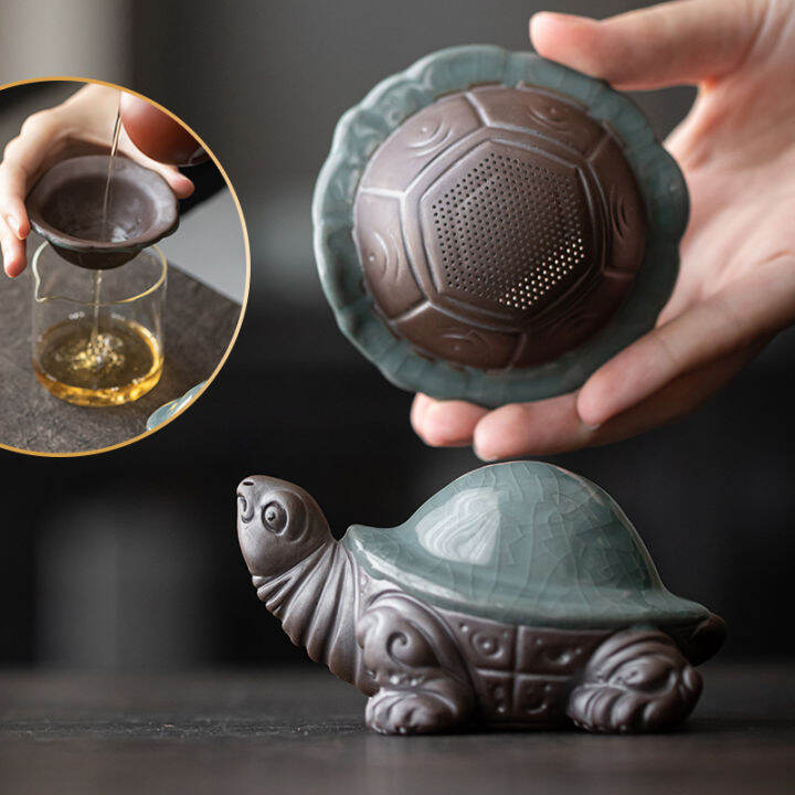 Creative Ceramic Zisha Turtle Tea Strainer Household Tea Filter All ...