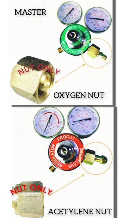MASTER OXYGEN TANK NUT OR ACETYLENE TANK NUT, REGULATOR INLET CONNECTOR ...