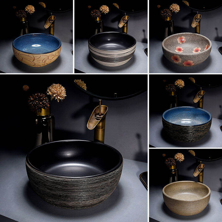 Small Apartment Retro Table Basin Small Size 35cm Wash Basin Ceramic ...