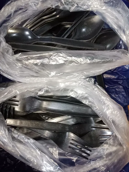 Disposable Spoon and fork 1kilo (black) | Lazada PH