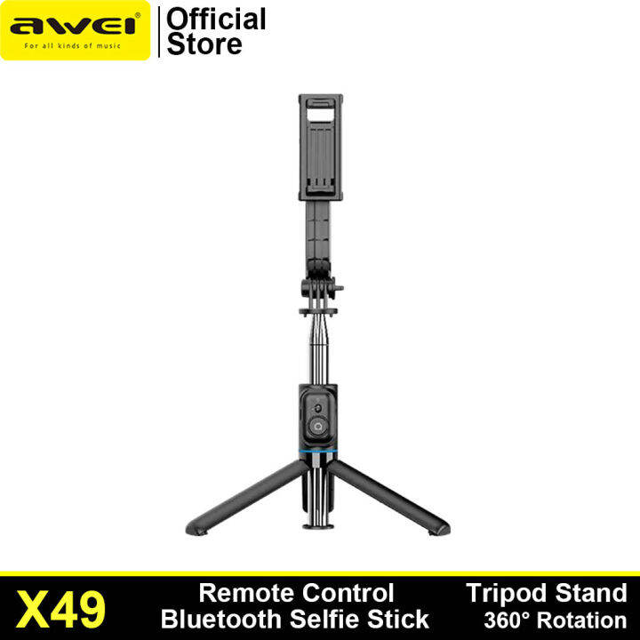 Awei X49 360° Rotation Detachable Clip Tripod Phone Holder Stand ...