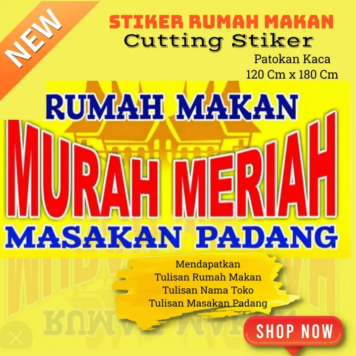 Sticker Tulisan Rumah Makan Padang Minang Stiker Masakan Padang ...