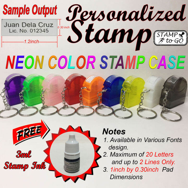 Personalized Stamp / Customized Stamp in Neon Color Case by Stamp to Go ...