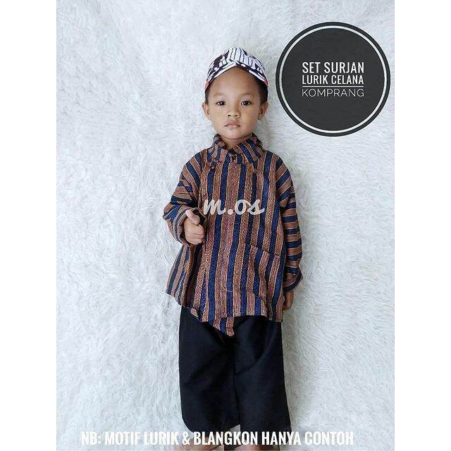 Set Sorjan Lurik Anak || Surjan Anak || Baju Tradisional Anak | Lazada ...