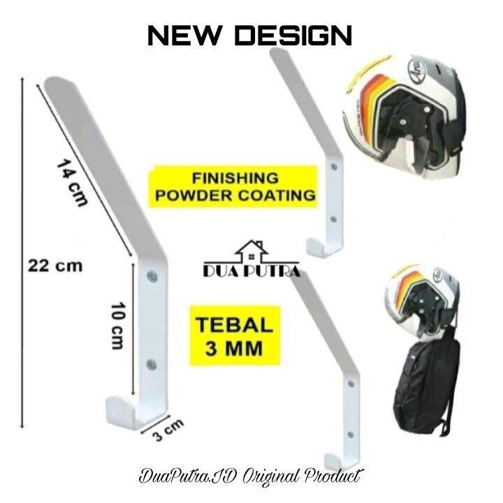 gantungan helm tempat helm tempel dinding besi tebal | Lazada Indonesia