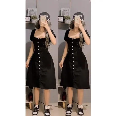 Juliet Button Down Puff Midi Dress | Lazada PH