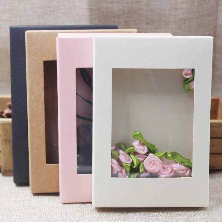 6 Colors DIY Paper Box with Window Paper Gift Cake Cookies Wedding Home ...