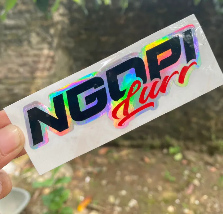 Stiker ngopi lur bahan cutting sticker tumpuk bukan print/tinta variasi ...