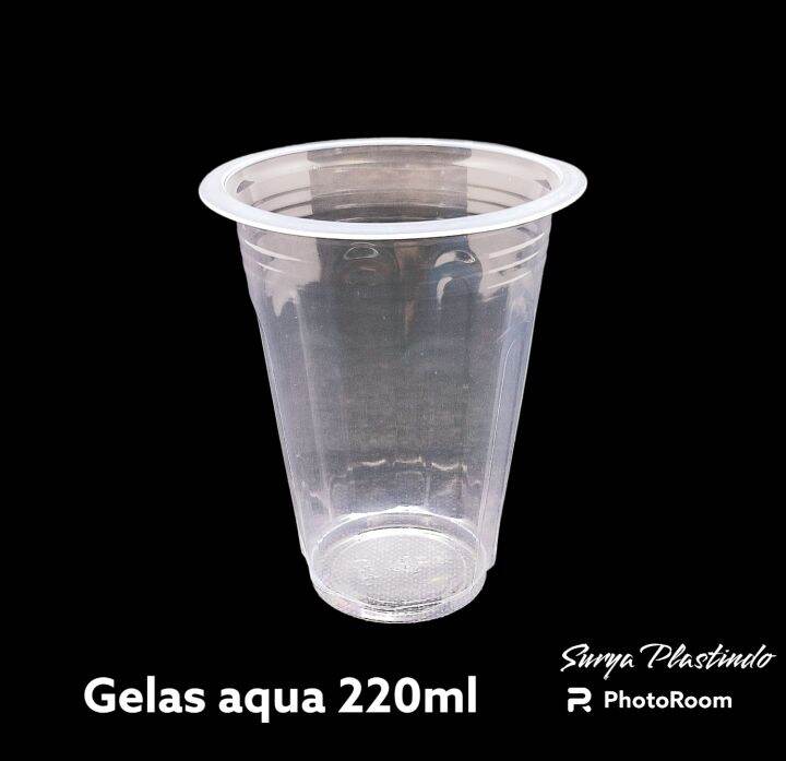 Gelas Plastik Bening 220ml isi 50pcs | Gelas aqua | Gelas Kopi | Lazada Indonesia