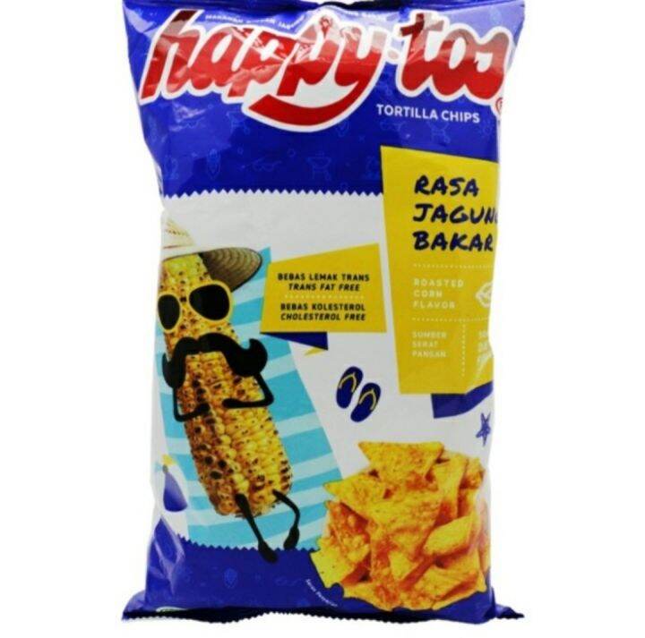 HAPPY TOS Tortilla Chips Biru Rasa Jagung Bakar 140 g | Lazada Indonesia