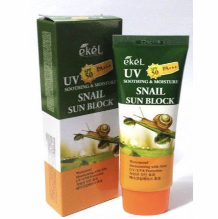 ekél Snail Sun Block UV SPF 50 PA+++ Soothing & Moisture | Lazada PH