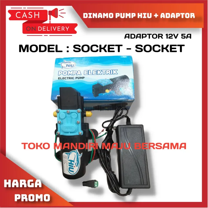 Pompa Air Dc 12v Hiu 6.5 Bar 100 Psi 5 Lpm Dan Adaptor 12v 5A / Pompa ...