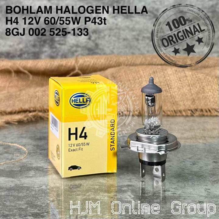 BOHLAM LAMPU HALOGEN H4 P43T HELLA ORIGINAL - 12V 60/55W - 12V 100/90W - 24V 100/90W - 24V 75 ...