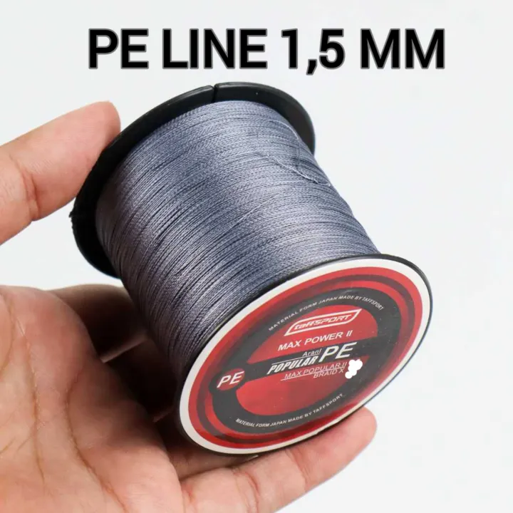 Senar pancing benang mancing pe no 1,5 mm panjang 300meter warna abu ...