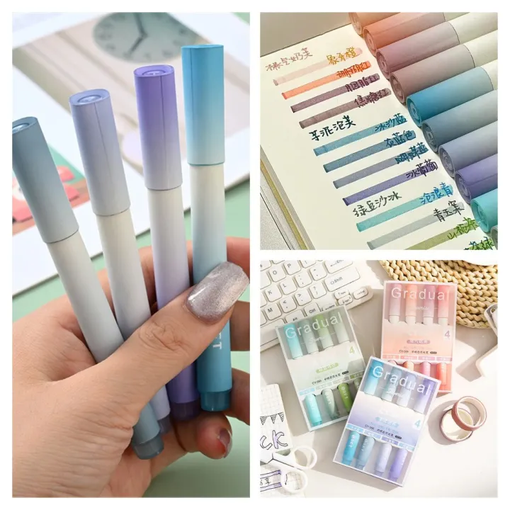 [YOY] 4 Colors/set Fluorescent Pens Candy Colors Art Marker Pen for ...