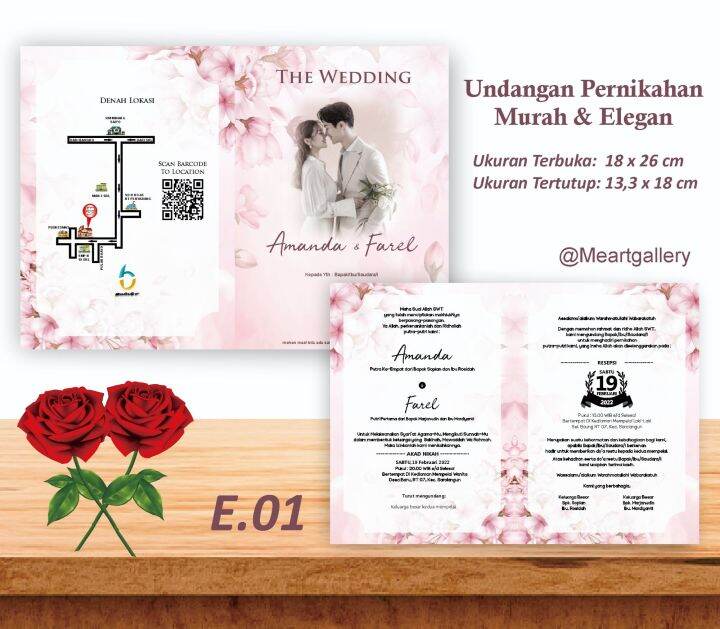 Cetak Undangan Pernikahan Murah Menarik Elegan Isi 100pcs | Lazada ...