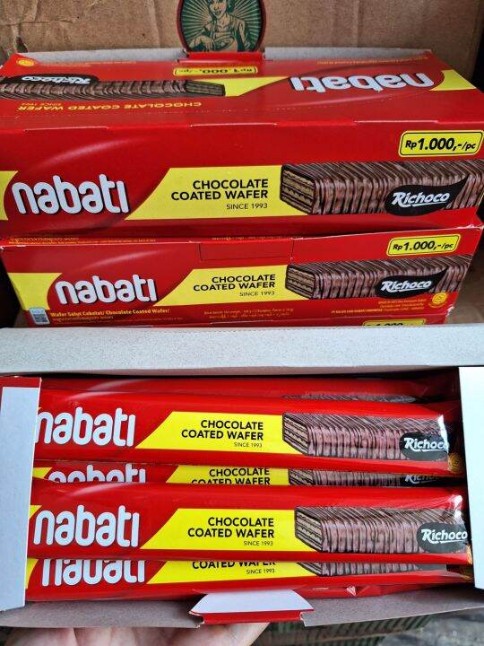 Nabati Chocolate Coated Wafer Rasa Coklat ( 1box isi 12pcs) | Lazada ...