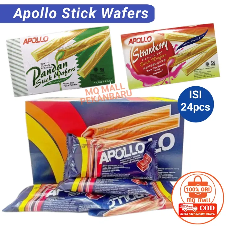 Apollo Stick Wafers Chocolate - Pandan - Strawberry | Lazada Indonesia