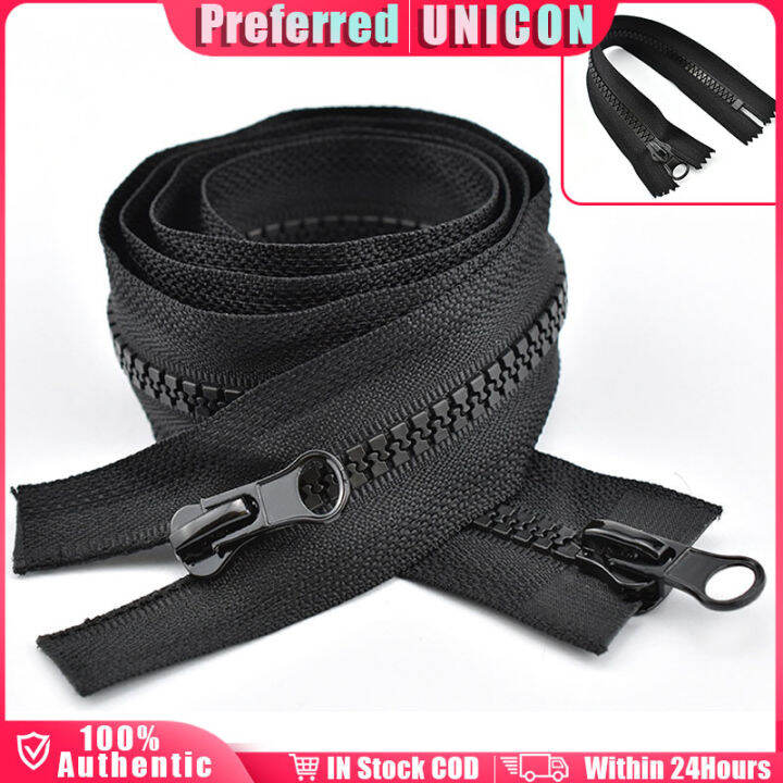 Double/Single Open End Sliders Zip Zipper Black Plastic Resin Zipper ...