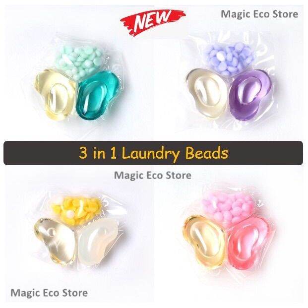 100 Pcs 3 in 1 Laundry Detergent Gel Sabun Candy Laundry Beads Laundry ...