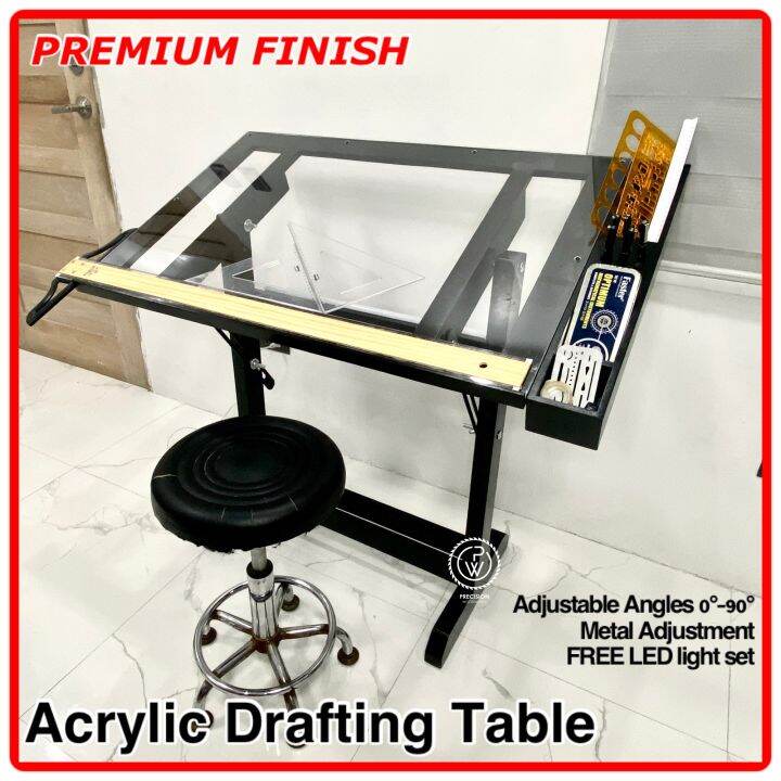 PREMIUM BLACK ACRYLIC DRAFTING TABLE | PRECISION WOODWORKS | DRAWING ...