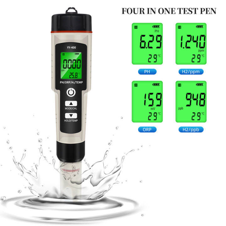 4 in 1 PH/ORP/H2/TEM Meter Dissolved Hydrogen Meter Water Quality ...