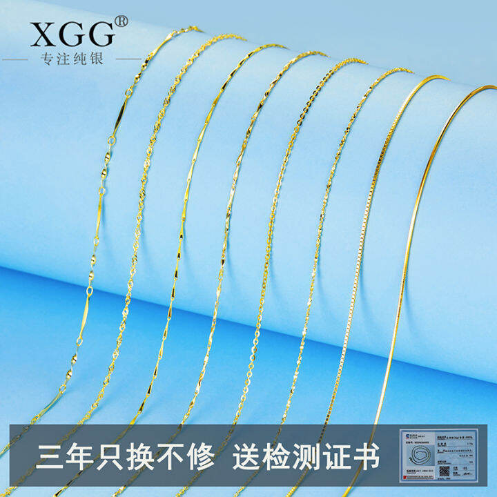 สร้อยคอเงินแท้999สำหรับผู้หญิงสร้อยเงิน925ชุบทอง18K ไม่มีจี้สร้อยธรรมดาทองหลากสี | Lazada.co.th