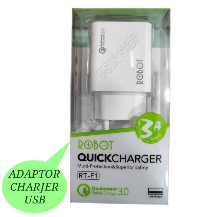 ROBOT RT-F1 Single Port Quick Charger 18W Fast Charging Original ...