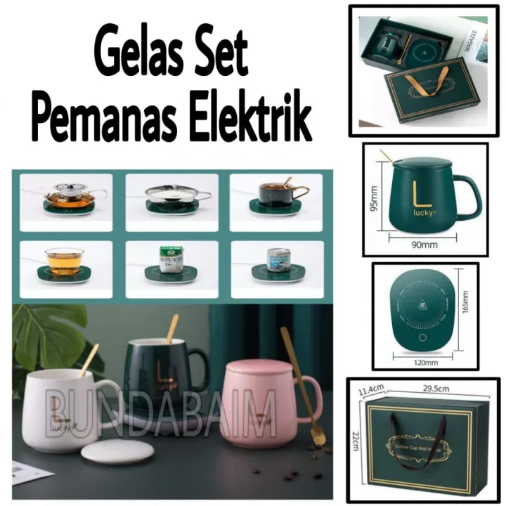 GELAS SET PEMANAS ELEKTRIK + BOX CANTIK | Lazada Indonesia
