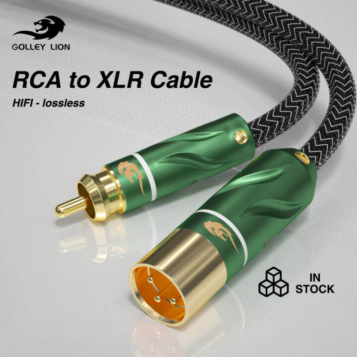 GOLLEY LION Unbalanced RCA to XLR Audio Interconnect Cable XLR 3-Pin ...