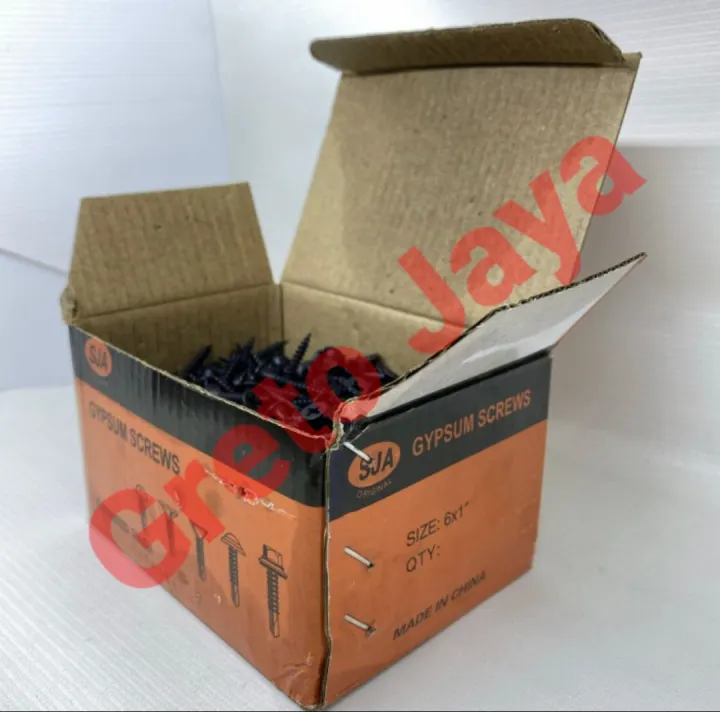 ( 1 DUS 6x1 ) Sekrup Gipsum skrup Mur Baut Hitam Gypsum Drywall 6 x 1 Drywal Jipsum Board 2.5cm ...