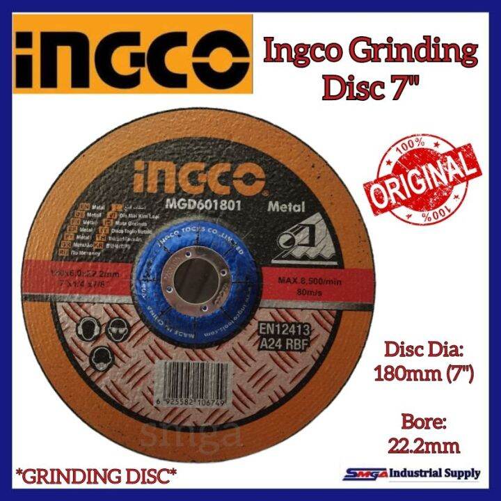 Ingco Metal Grinding Disc 7" /180mm MGD601801 (1 pc only) | Lazada PH