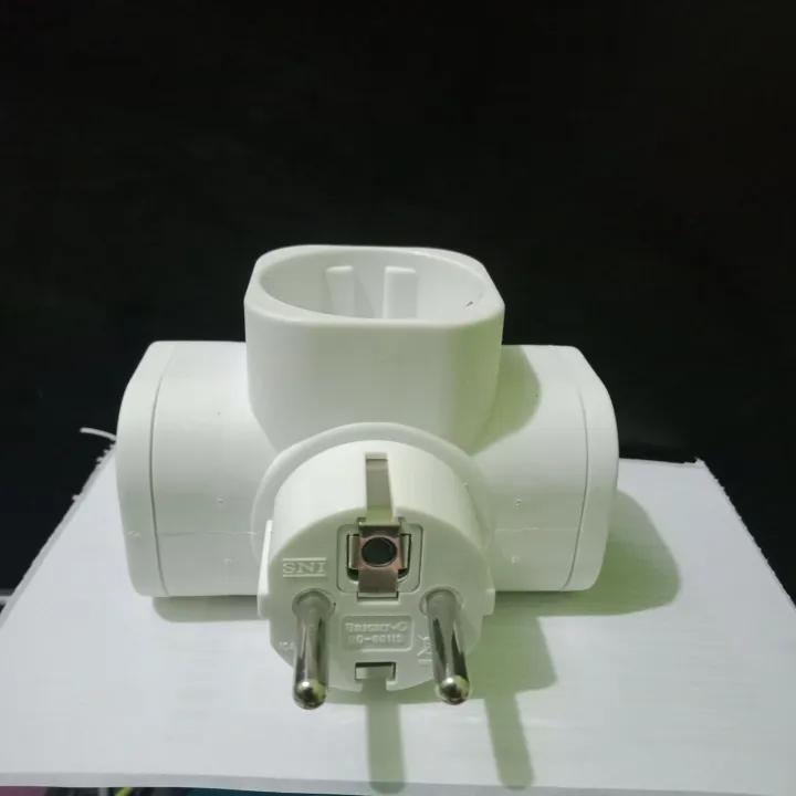 Stop kontak 3 cabang T Arde Kuningan Tahan Tagangan TinggiTusuk Kontak ...