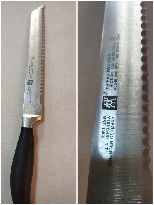 ZWILLING JA HENCKELS FIVE STAR 8INCH MADE IN GERMANY SERRATED Knife ...