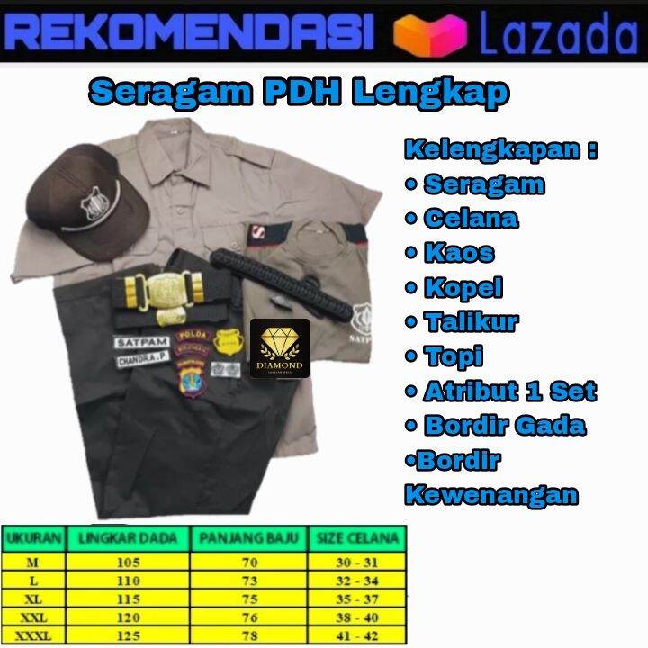 Seragam PDH LENGKAP Security Satpam Baru Terbaru Setelan Dinas Harian ...