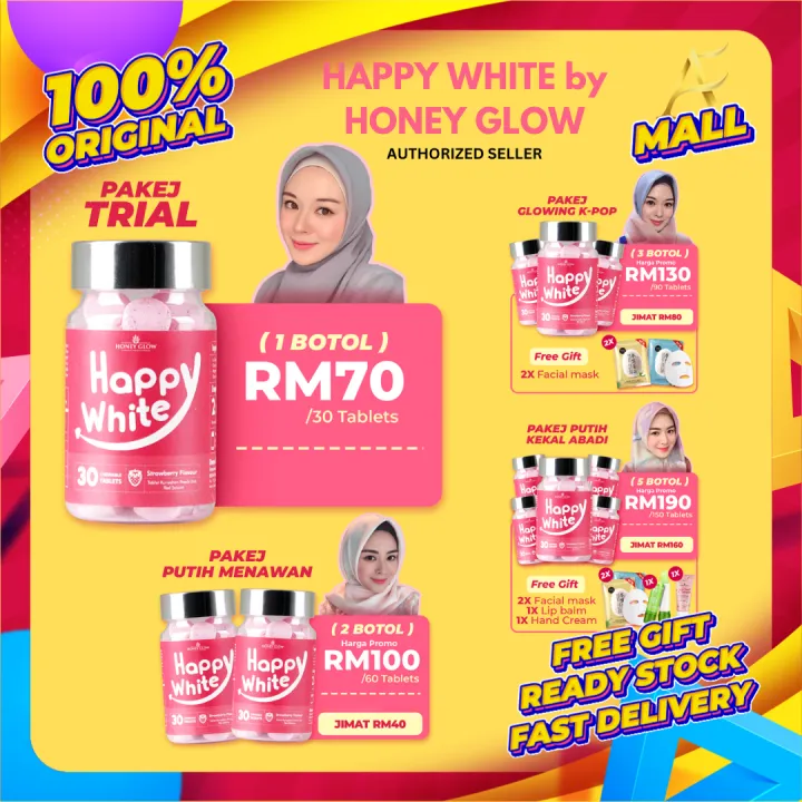 [POS DIRECT HQ] HONEYGLOW HAPPY WHITE KASPUL KEMAM PUTIH MELEPAK | Lazada