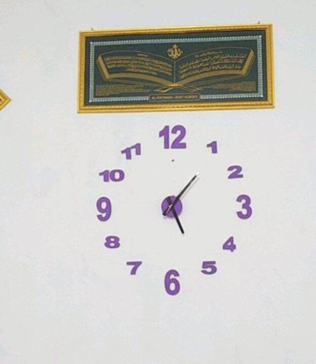 jam dinding besar 12 angka ungu | Lazada Indonesia