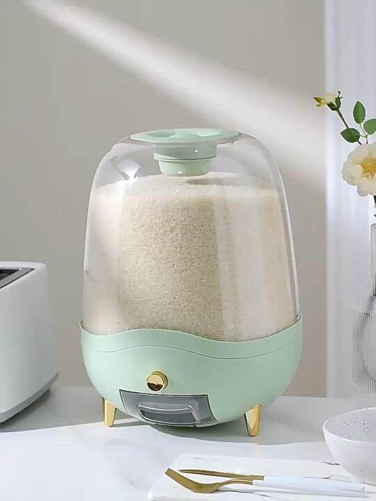 Kitchenut Rice Dispenser Bucket 10KG Rice Storage Kitchen Organizer ...