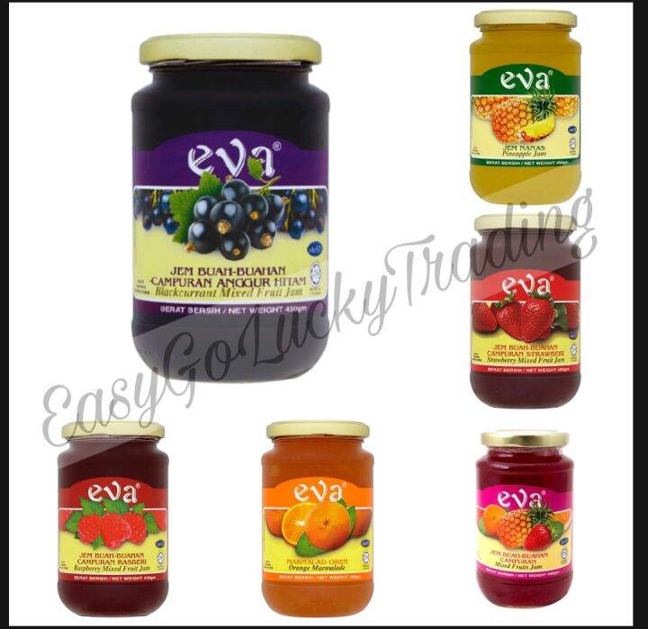 (EasyGoLuckyTrading) Eva Fruit Jam Spread 450g ( Blackcurrant ...